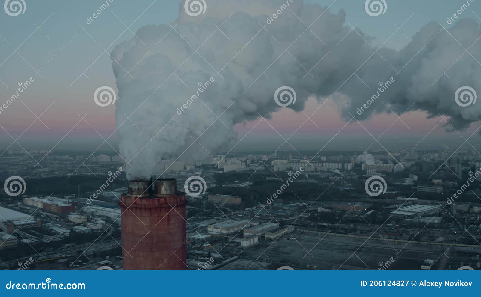 Aerial Shot of a Polluting Smoke Stack Stock Image - Image of nature ...