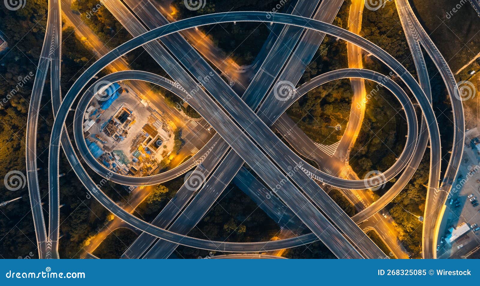 Aerial Shot of Several Roads Intersecting Stock Image - Image of ...