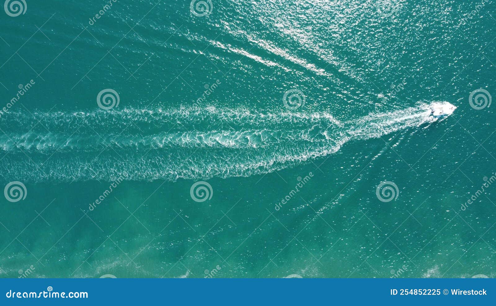 Aerial Shot of the Speed Boat on the Blue Water Stock Image - Image of ...