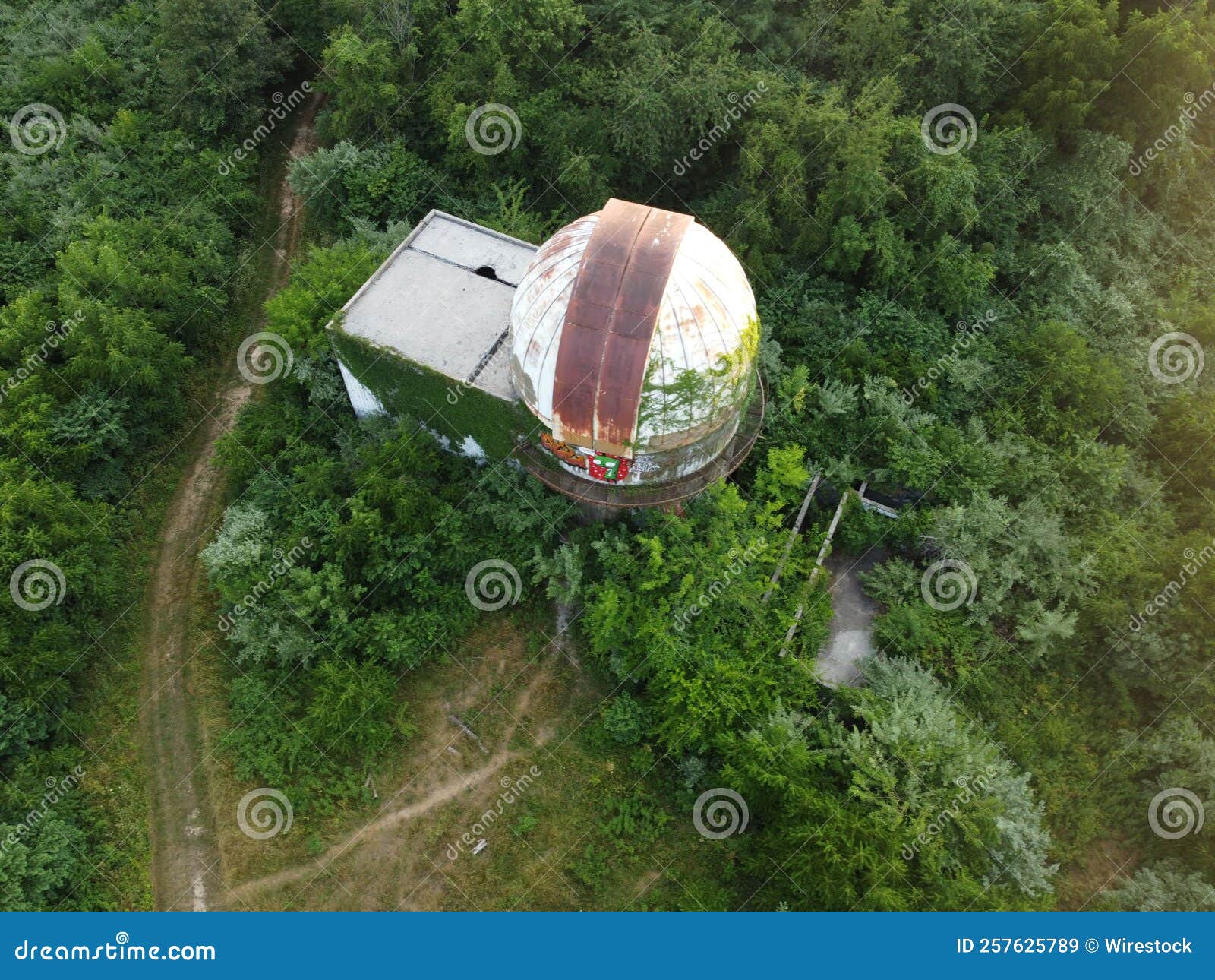Aerial Shot of Walnut Point Observatory with the State Park View Around ...