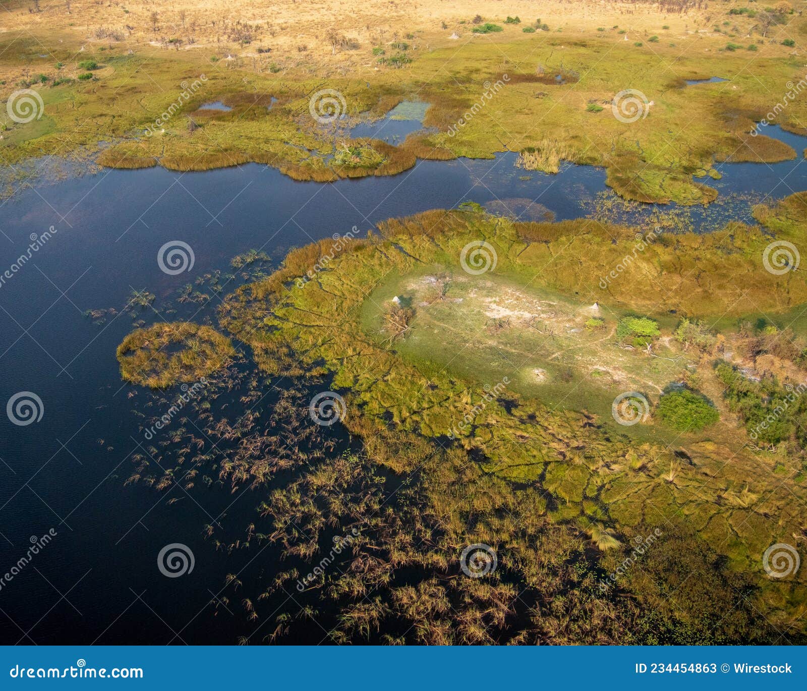 Aerial Shot of the Wetland. Stock Image - Image of wilderness, lake ...