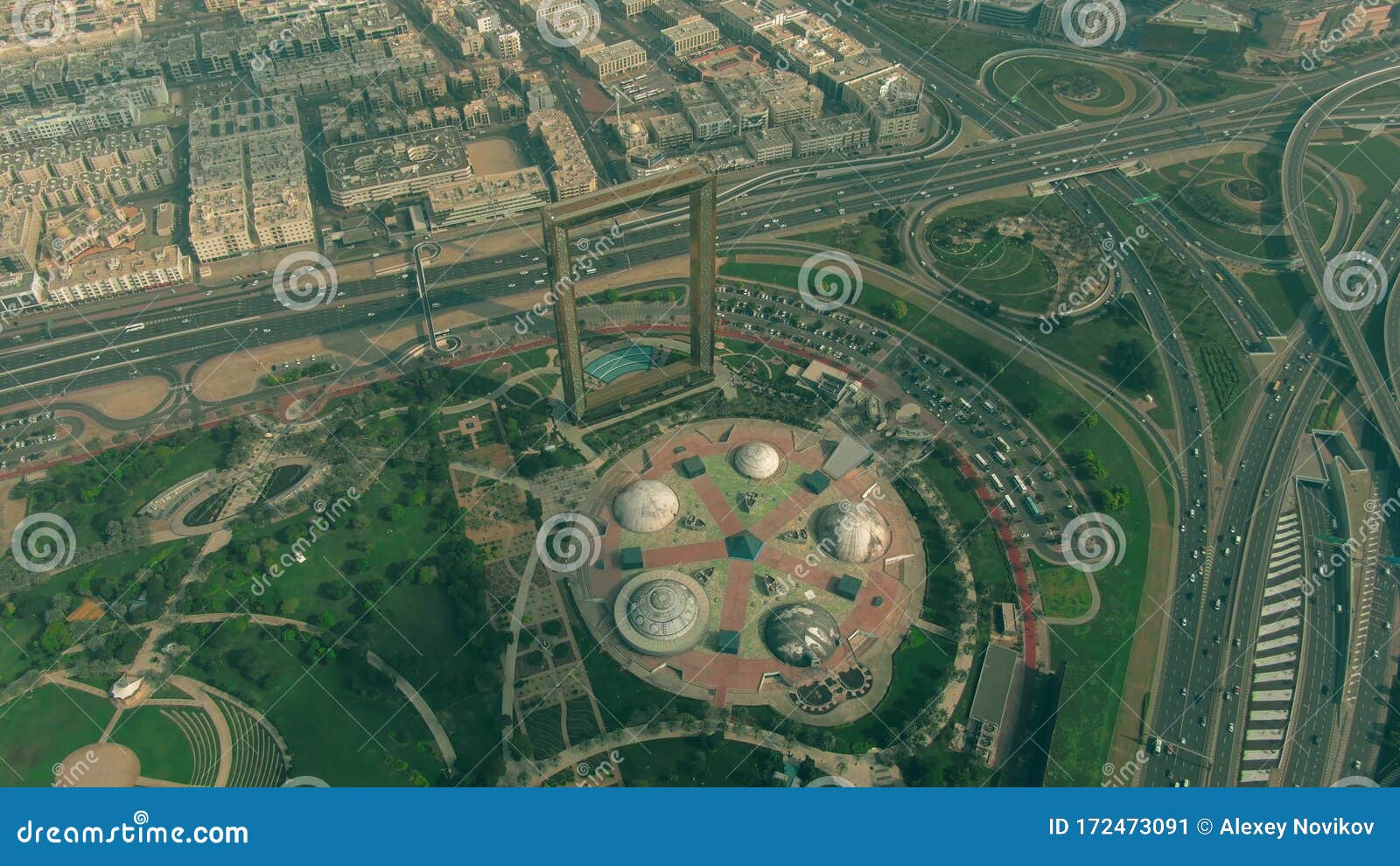 Aerial View of the the Zabeel Park with Dubai Frame Stock Image - Image ...