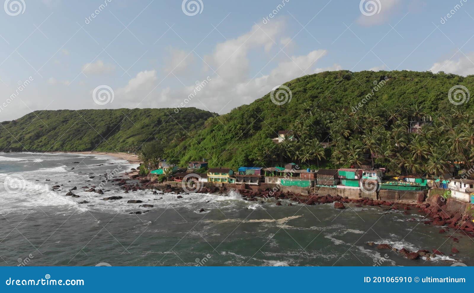 Aerial Side View of Goa, India Coastline Stock Footage - Video of ...