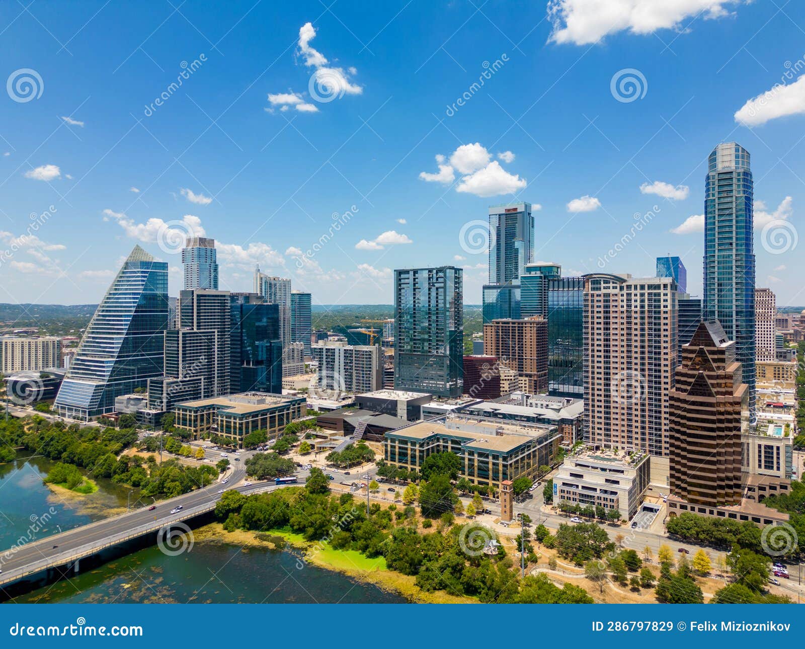 Aerial Skyline Austin Texas US Stock Image - Image of july, urban ...