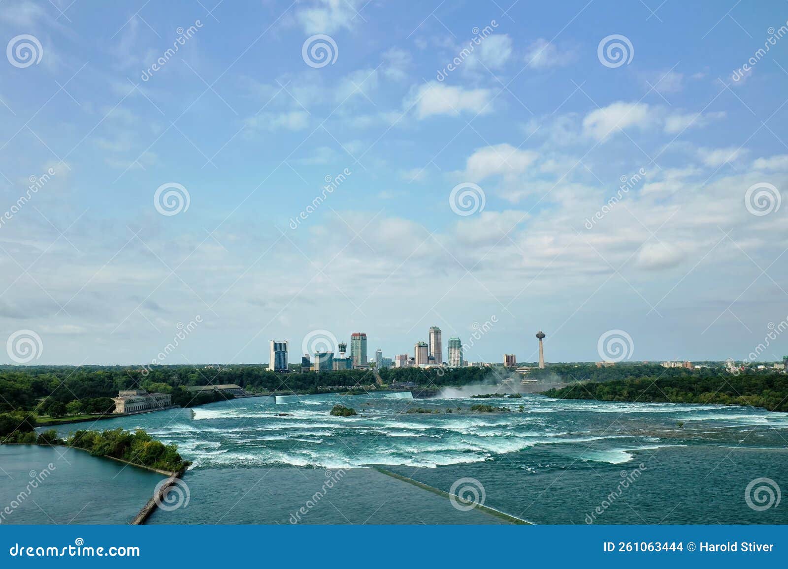 Aerial of Skyline of Niagara Falls, Ontario, Canada Stock Photo - Image ...