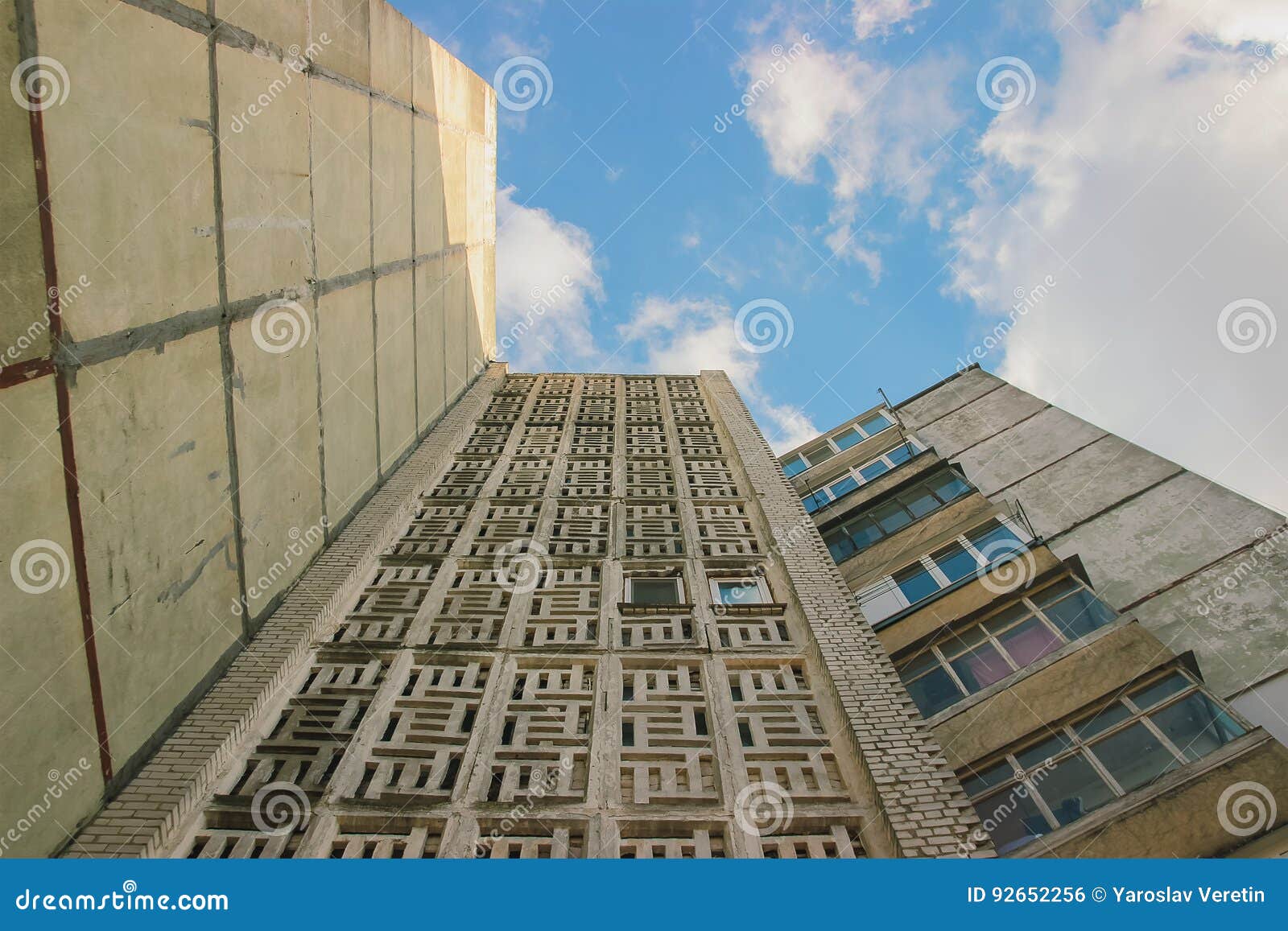 Aerial Socialist Soviet Panel Buildings at Winter Stock Photo - Image ...