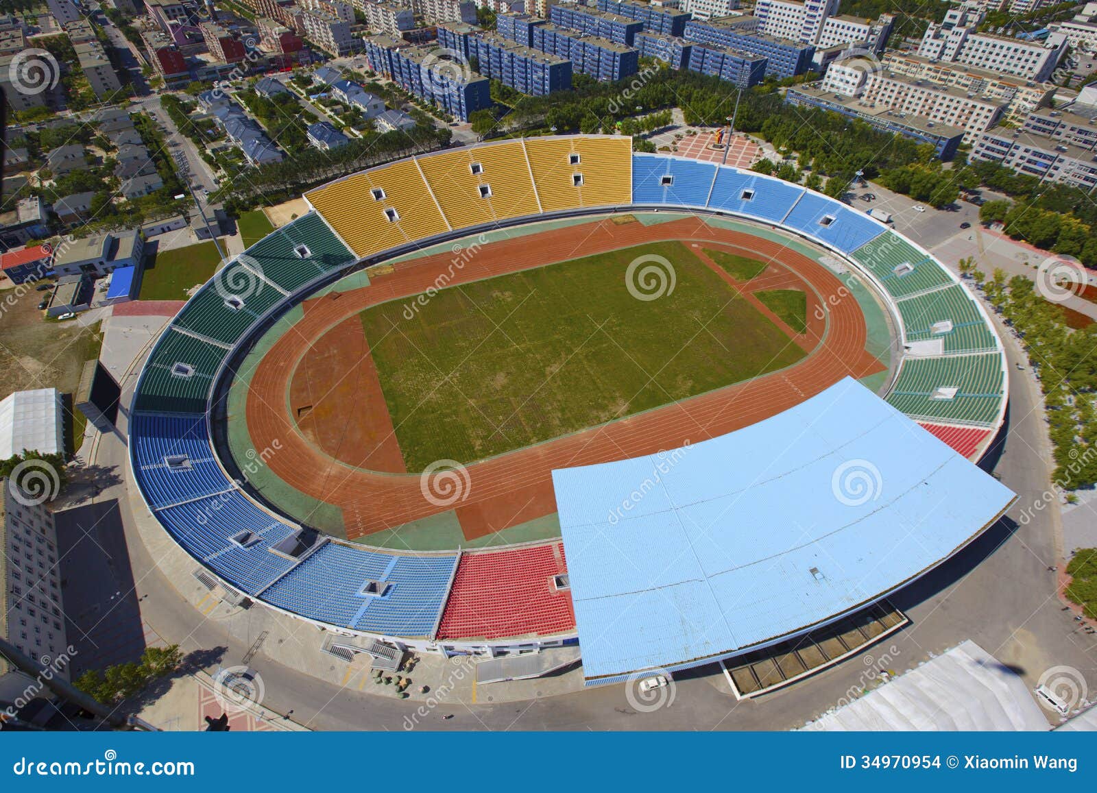 Aerial stadium stock photo. Image of grass, grassy, blue - 34970954
