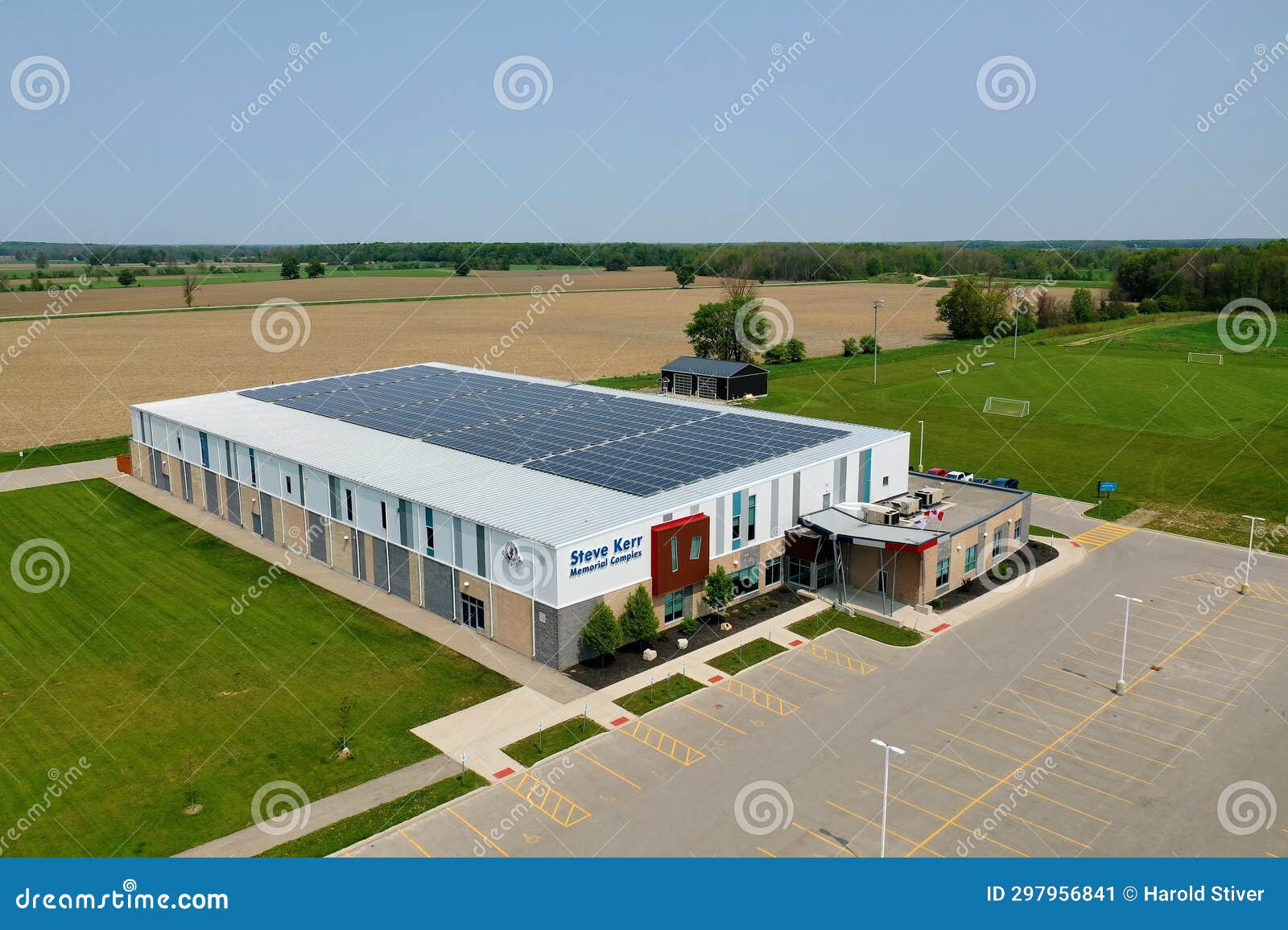 Aerial of Steve Kerr Memorial Complex in Listowel, Canada Editorial ...