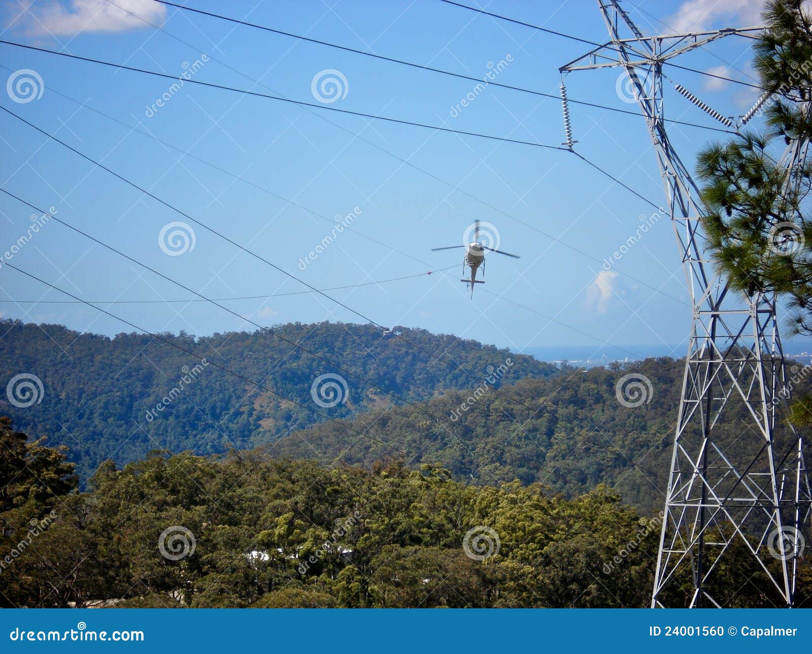 Aerial Stringing stock photo. Image of tall, wire, energy - 24001560
