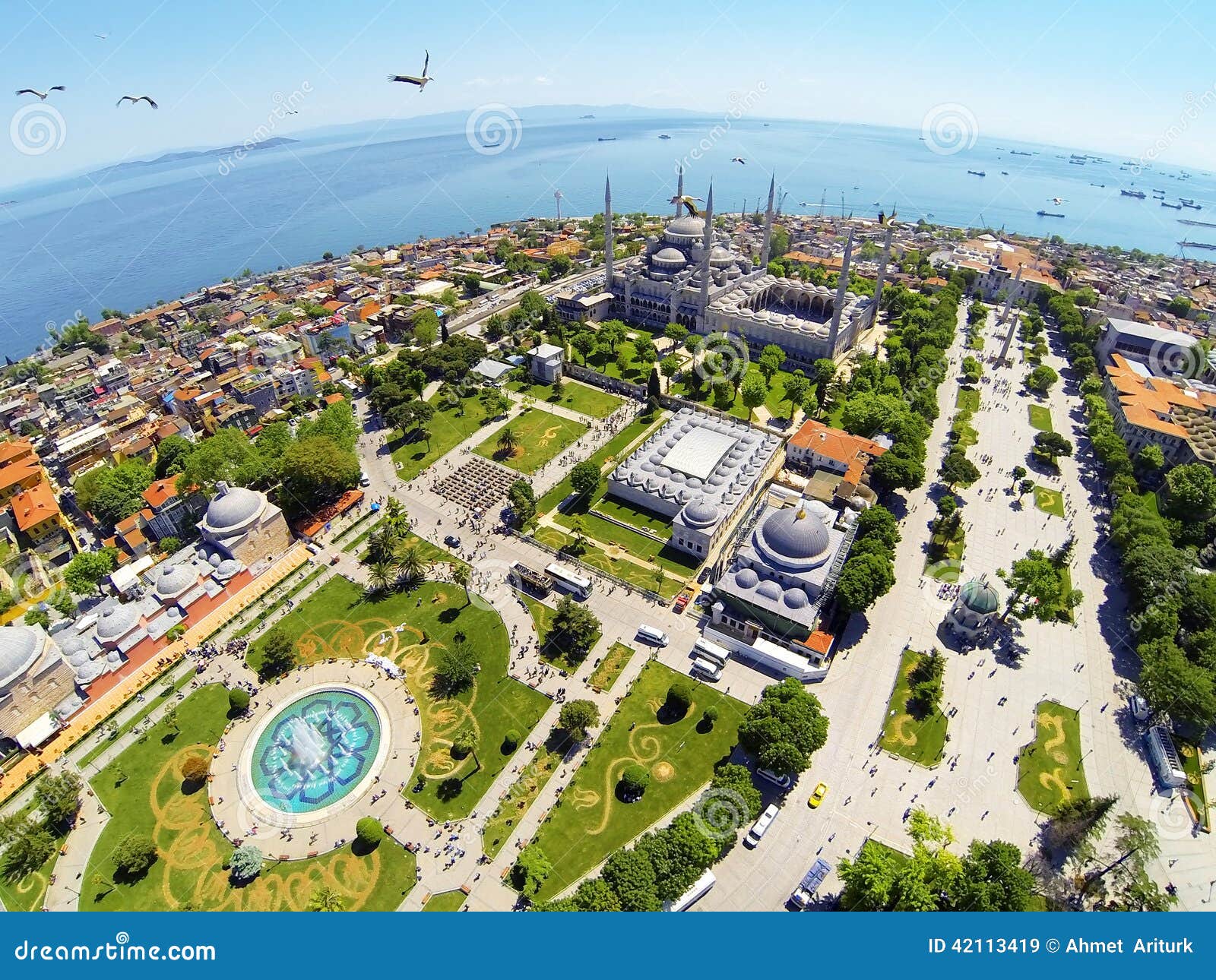 Aerial Sultanahmet Square stock image. Image of angle - 42113419