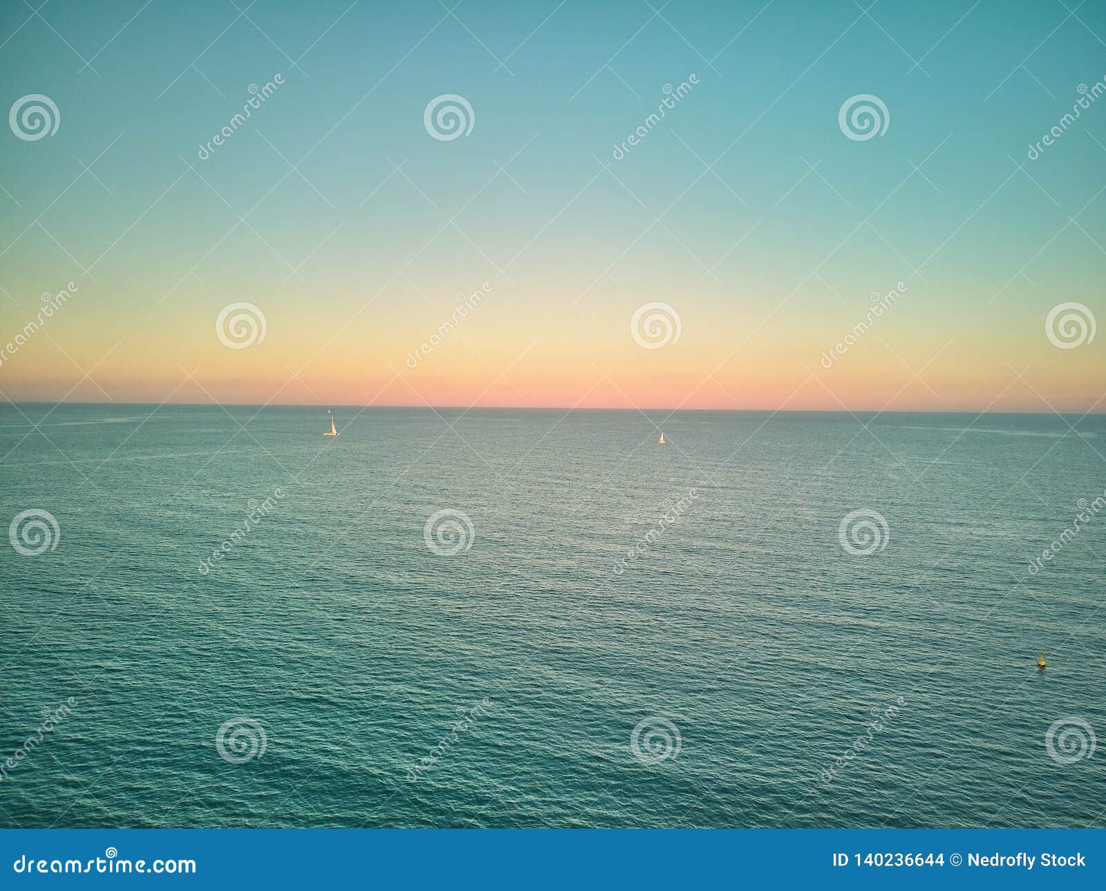 Aerial Sunset View from the Malvarrosa Beach in Valencia. Spain Stock ...