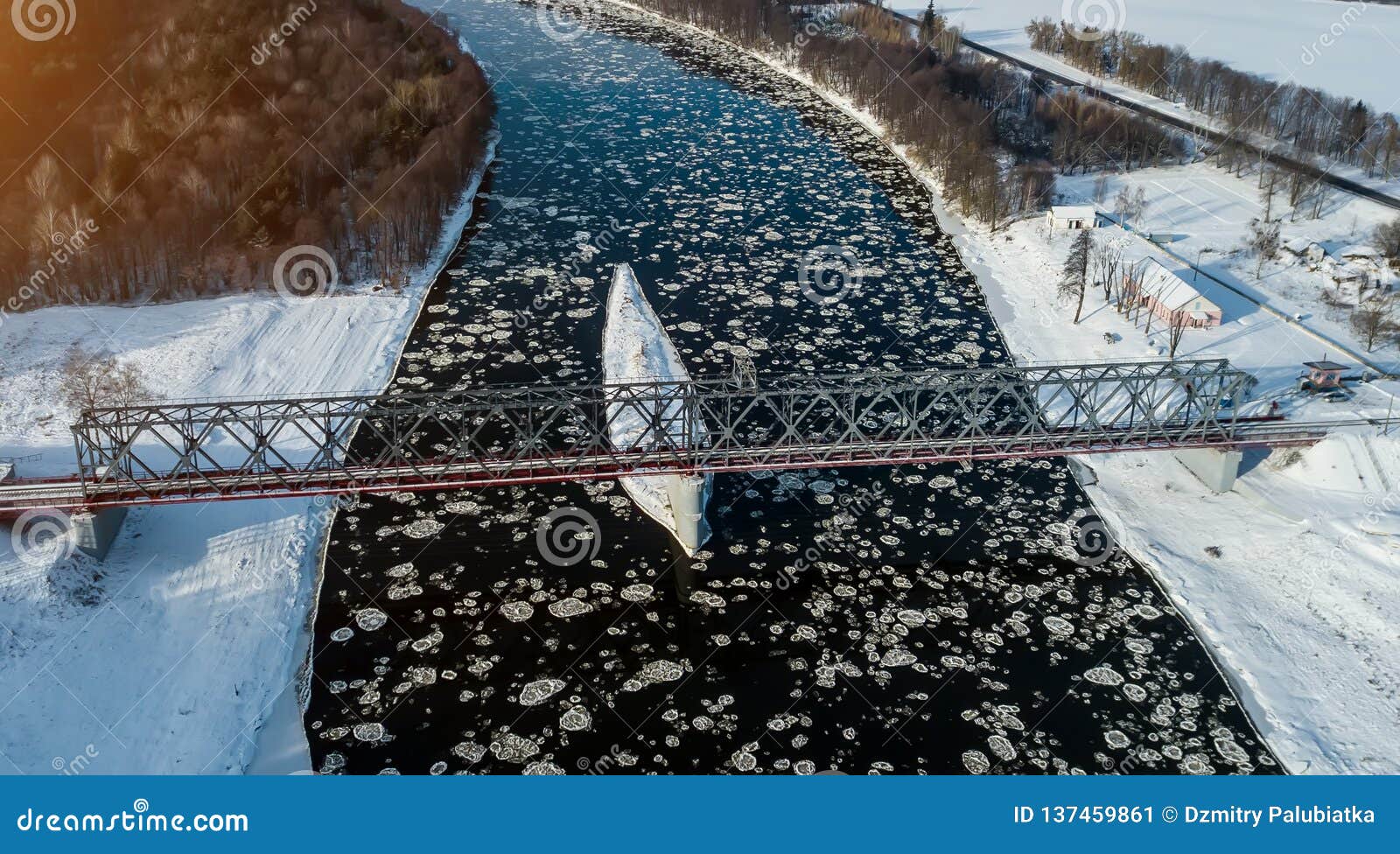 Aerial Survey of Ice Drift. Bird`s Eye View Stock Image - Image of ...