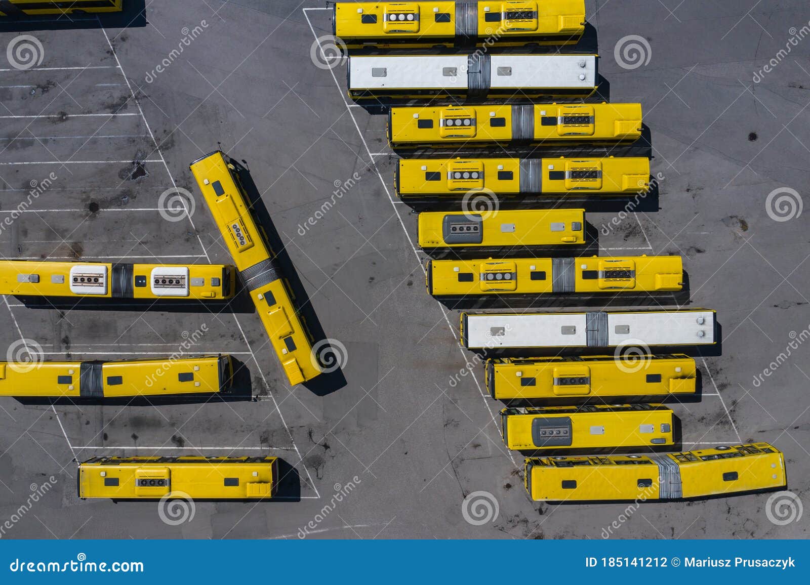 Aerial Top Down Photo of Bus Terminus Stock Photo - Image of ...