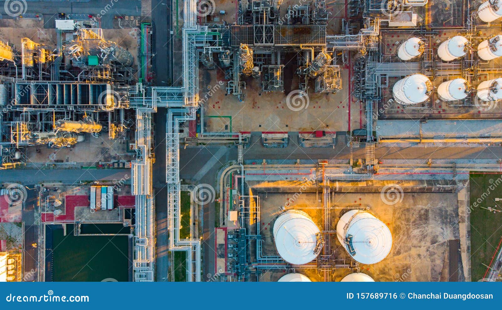 Aerial Top Down Photo of Petroleum Refinery Stock Photo - Image of ...
