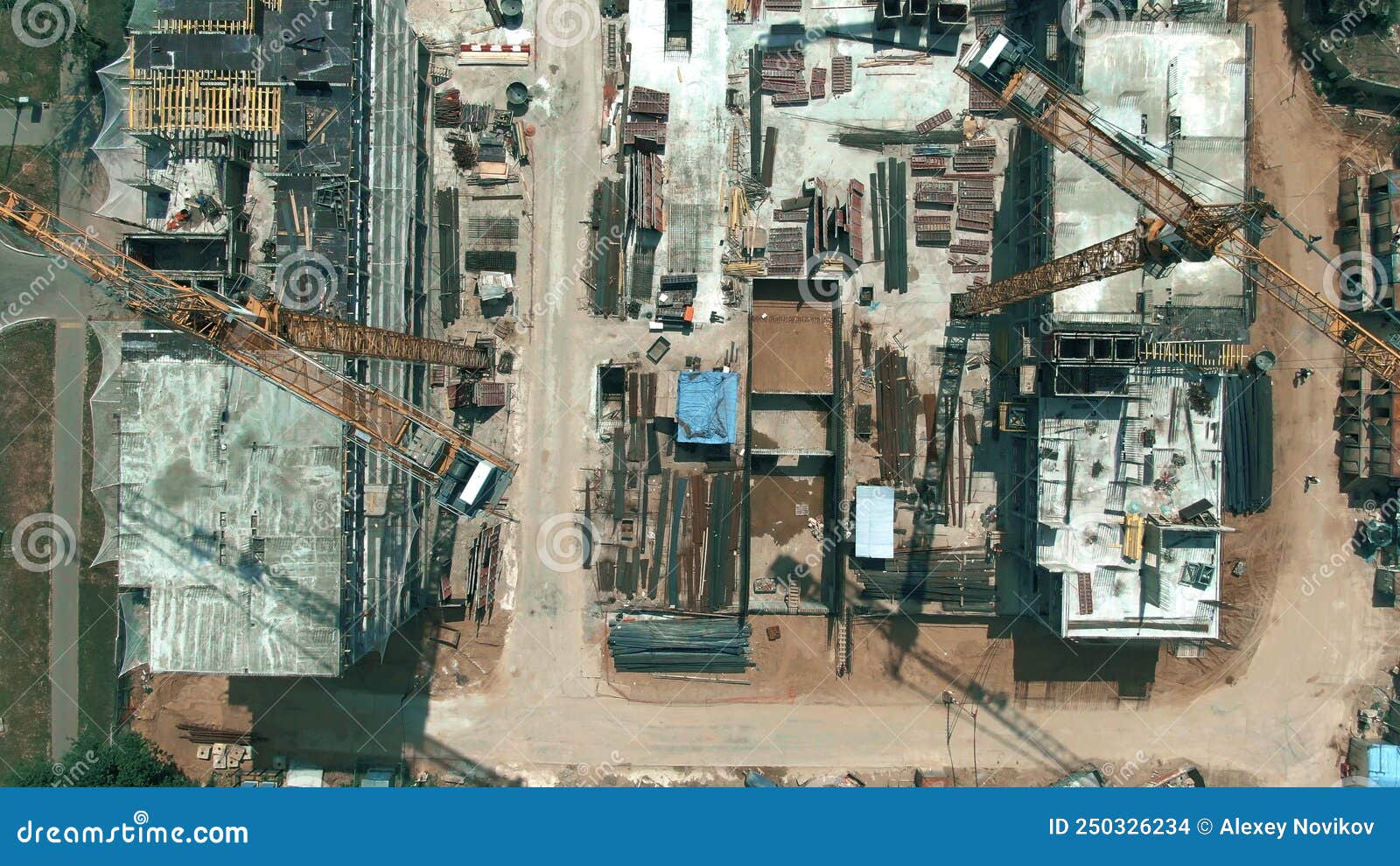 Aerial Top Down View of a Modern Residential Building Construction Site ... Aerial Top Down View of a Modern Residential Building Construction Site ...