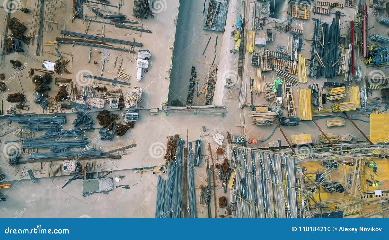 Aerial Top Down View of a Construction Site Stock Photo - Image of ...