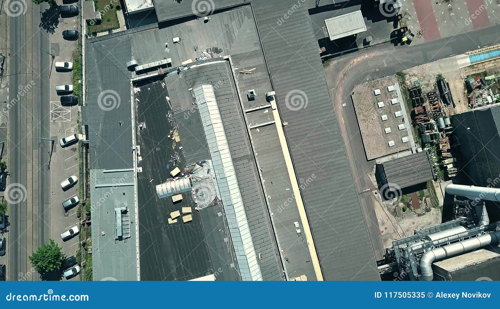 Aerial Top Down View of an Old Factory Stock Image - Image of workshop ...