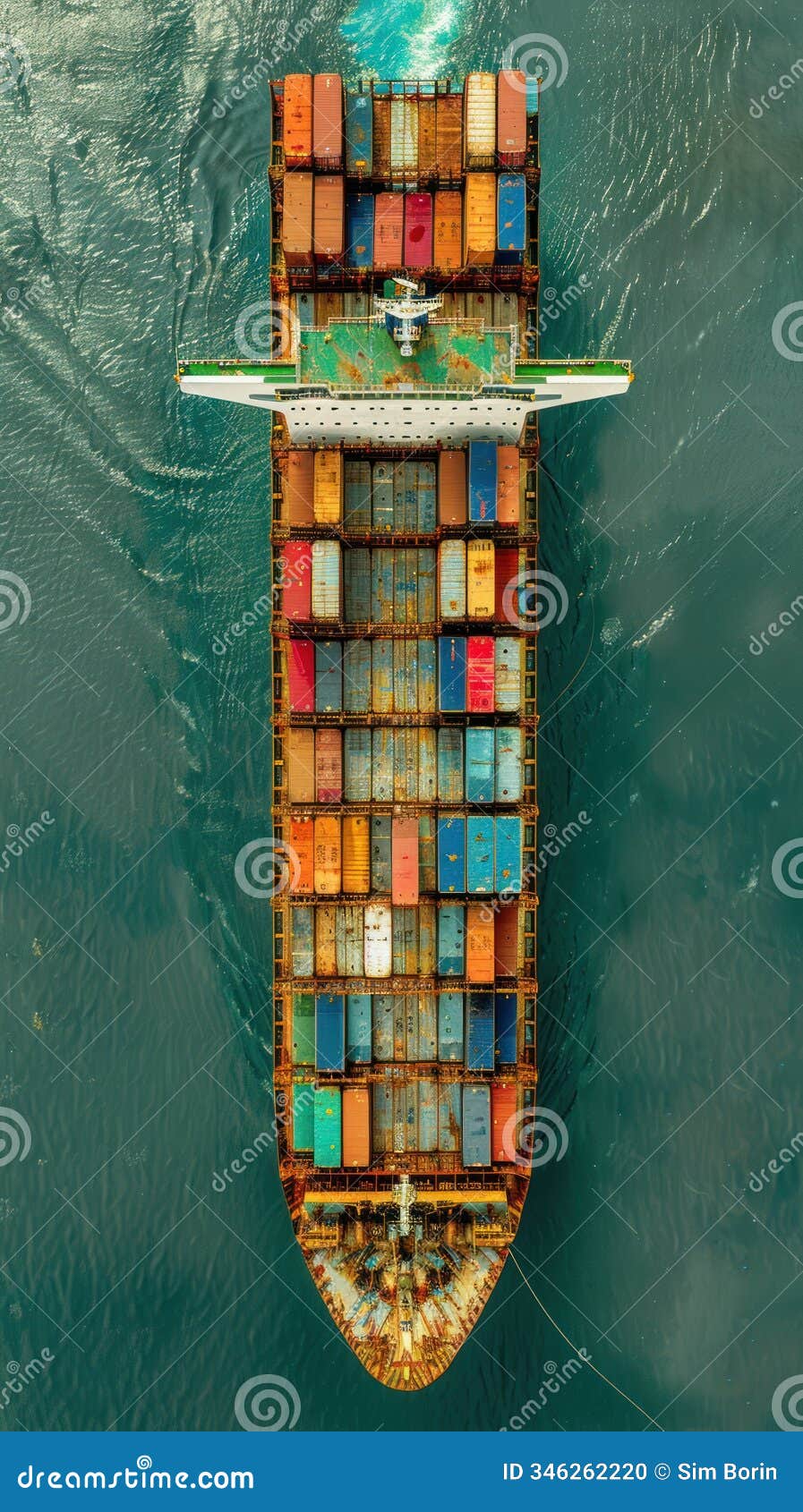 Aerial Top Down View of a Large Container Stock Illustration ...