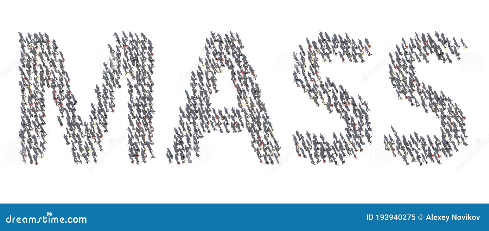 Aerial Top Down View of People and Their Shadows Making Up MASS Word ...