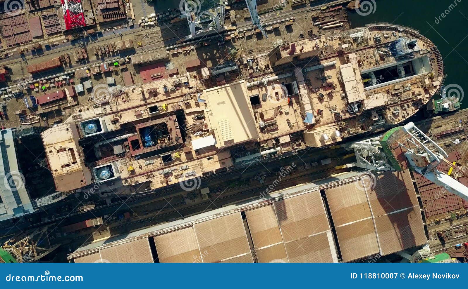 Shipyard and Unfinished Ship Stock Video - Video of incomplete, crane ...