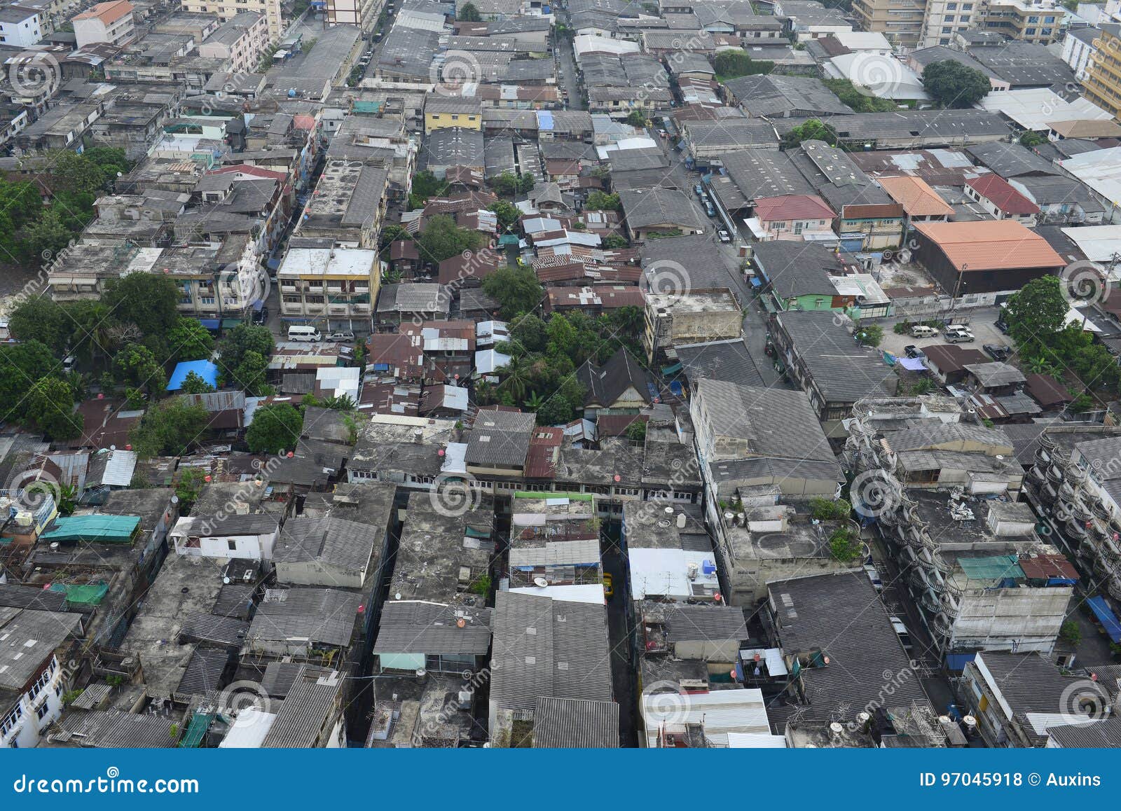 Top View Of A Slum Area Near C6 Expressway In Bicutan, Metro Manila ...