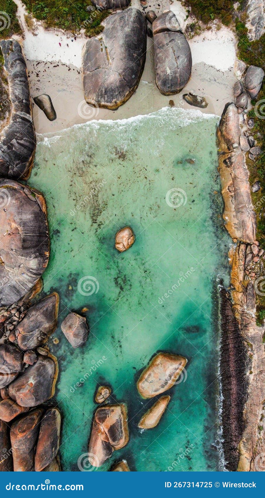 Aerial Top of the Elephant Rocks and Waves Stock Image - Image of ...
