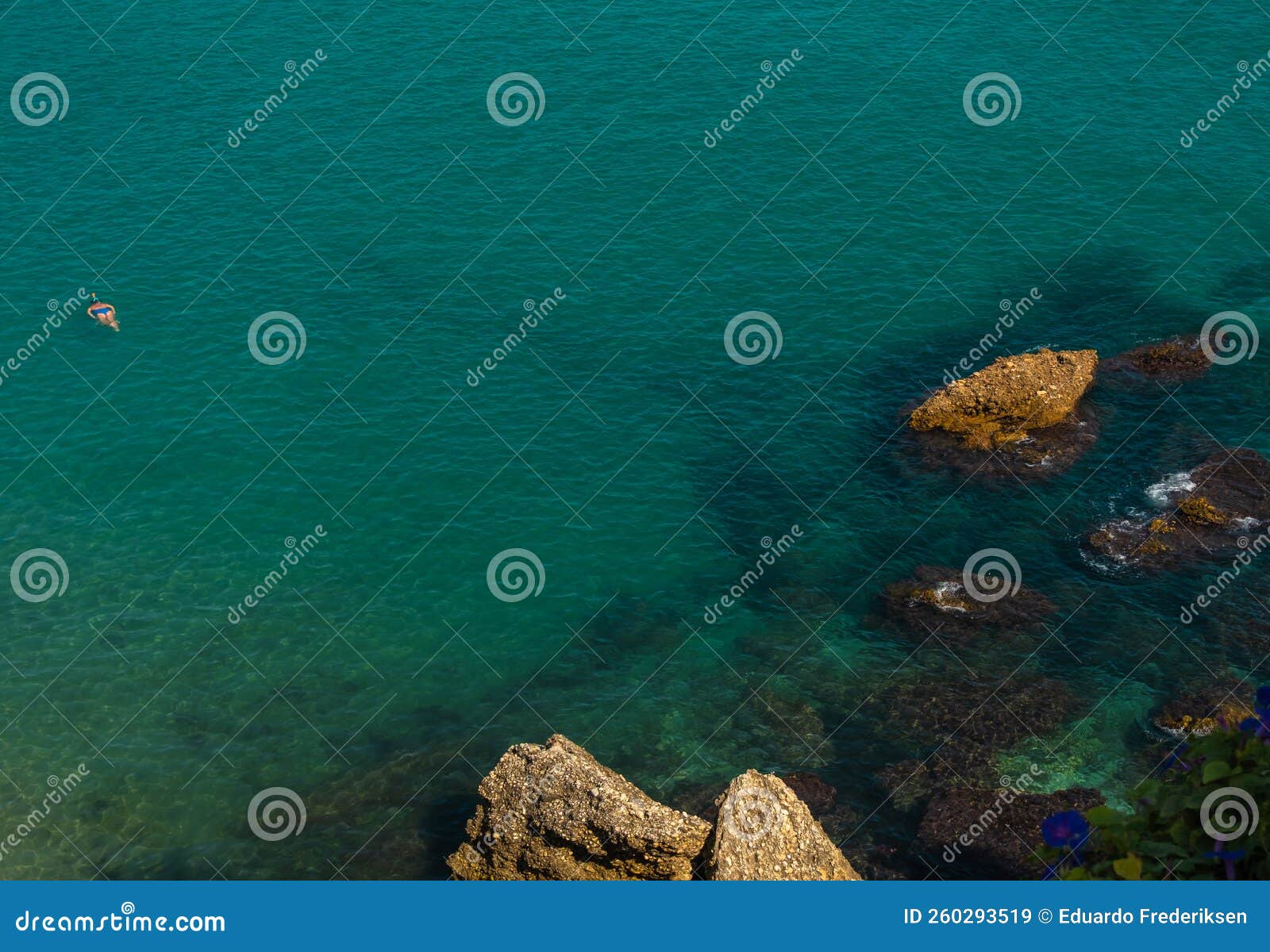 Aerial Top View of the Beautiful Beach of Nerja in Spain Stock Image ...