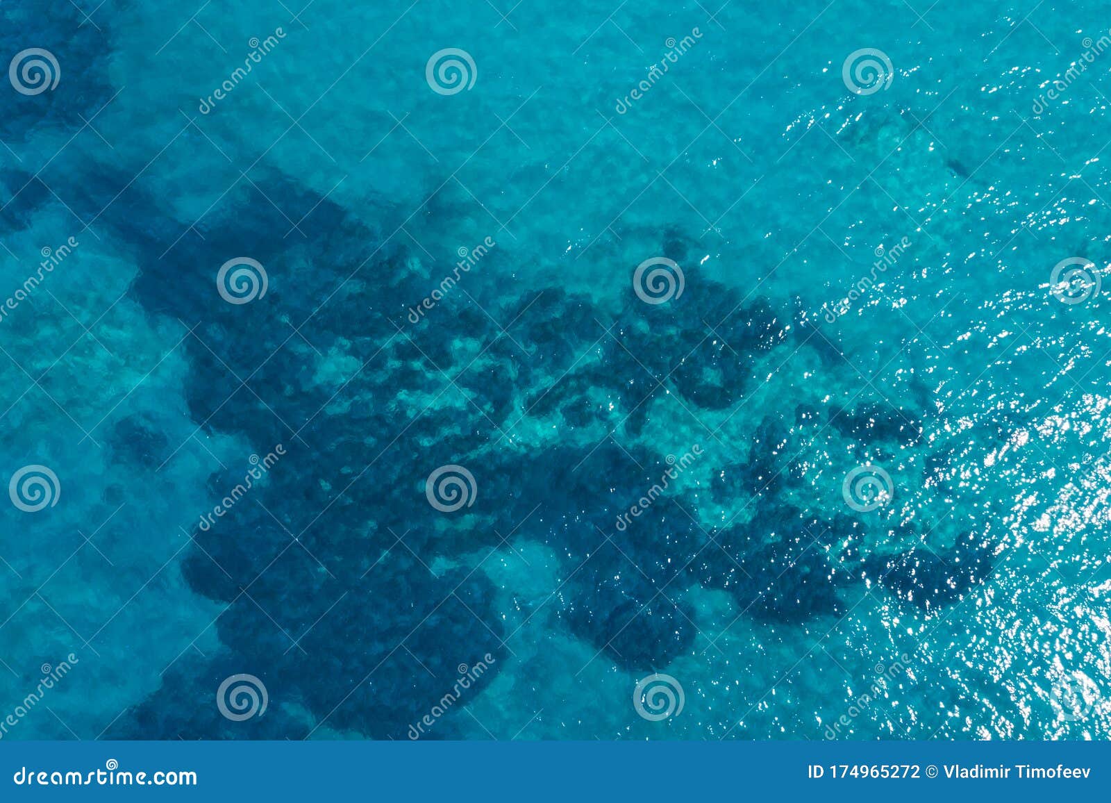 Aerial Top View of Blue Ocean Surface Background, View from Above Shot ...