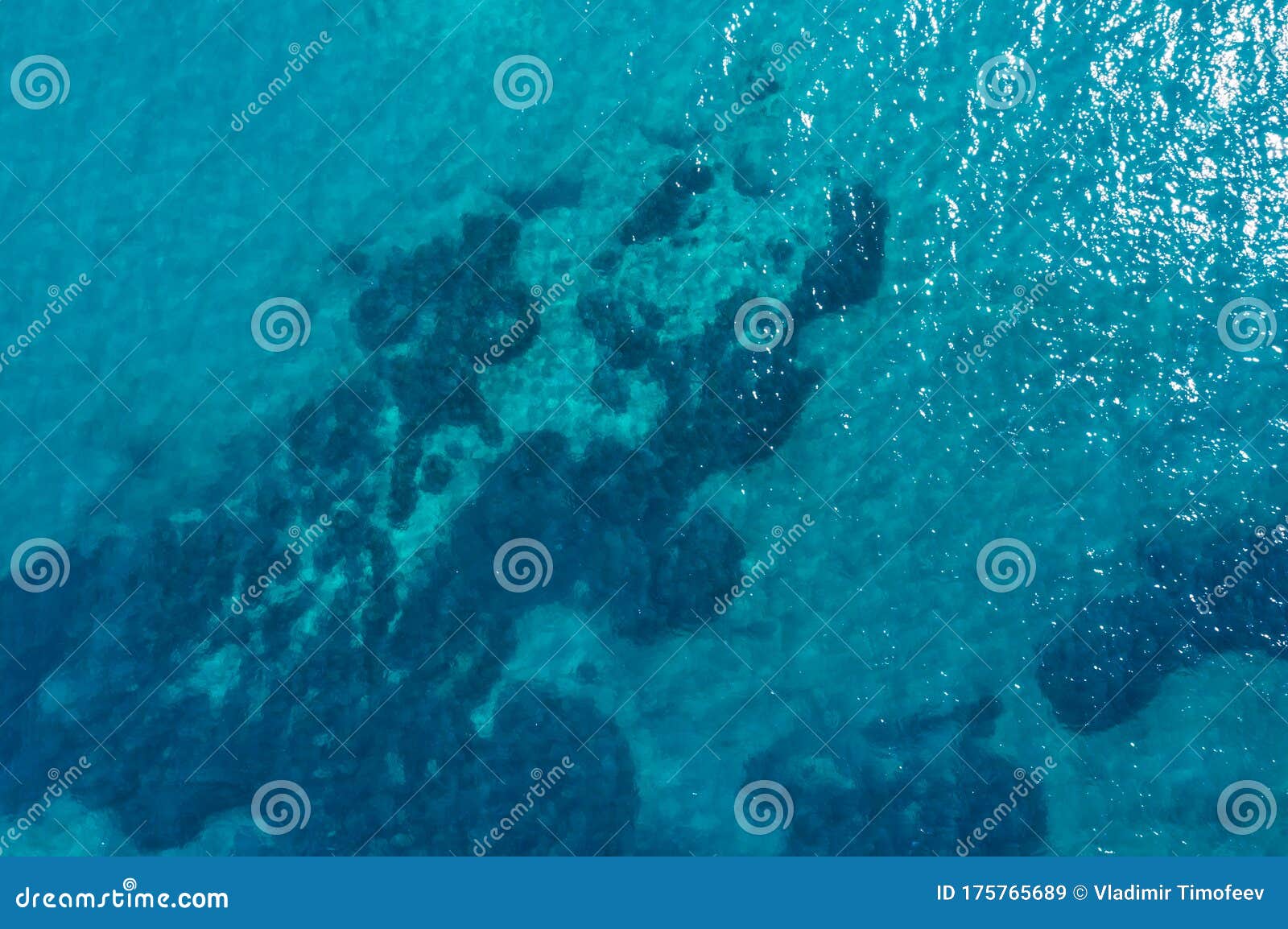 Aerial Top View of Blue Ocean Surface Background, View from Above Shot ...