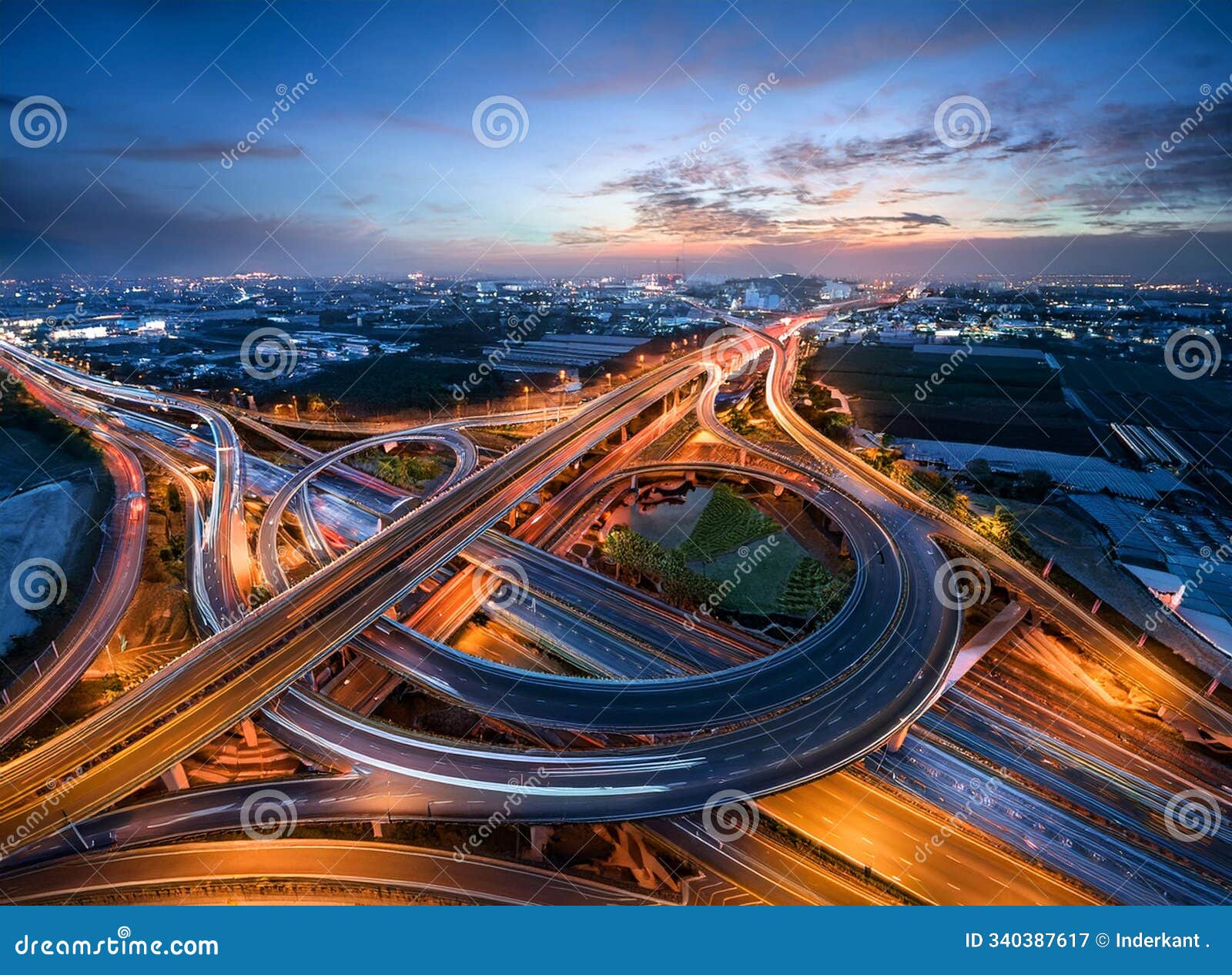 Aerial Top View of Modern Transportation Infrastructure – Expressway ...