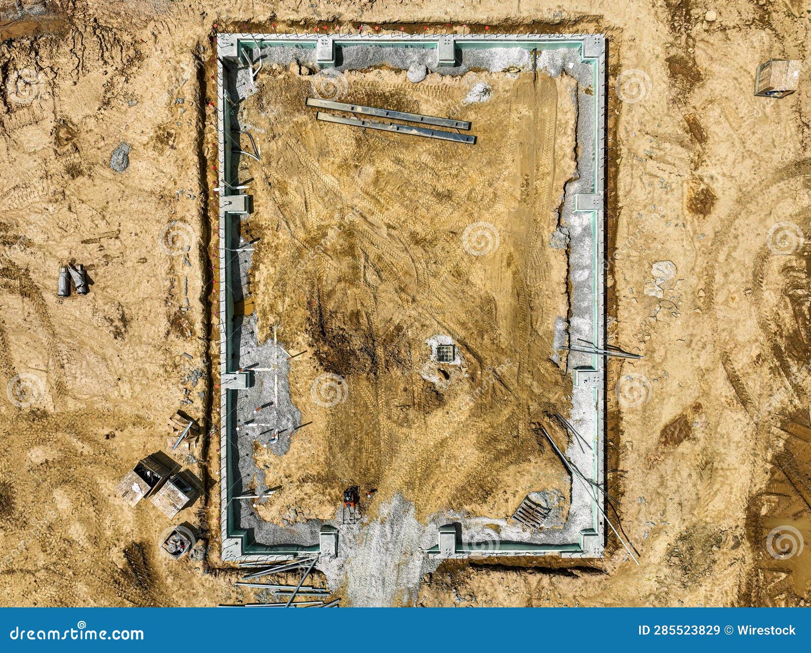 Aerial Top View of the Construction Project Site Stock Image - Image of ...