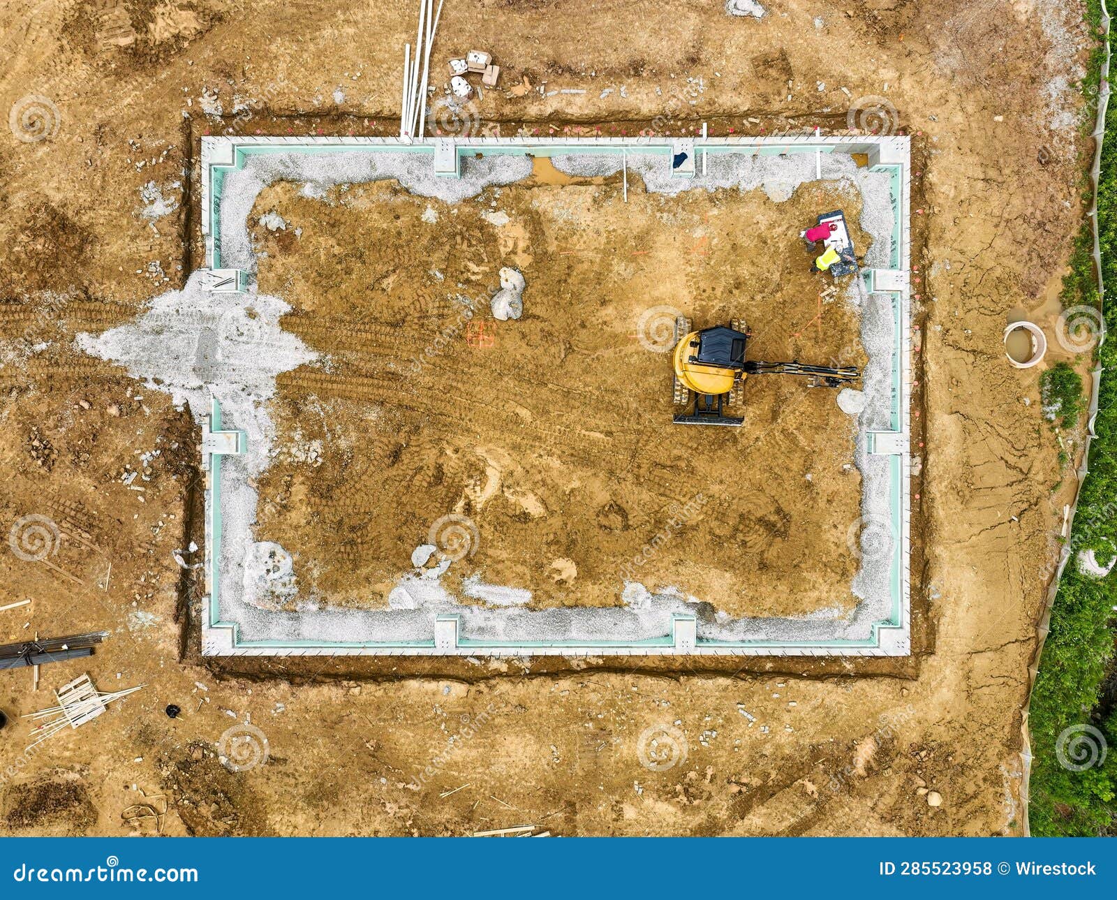 Aerial Top View of the Construction Project Site Stock Photo - Image of ...