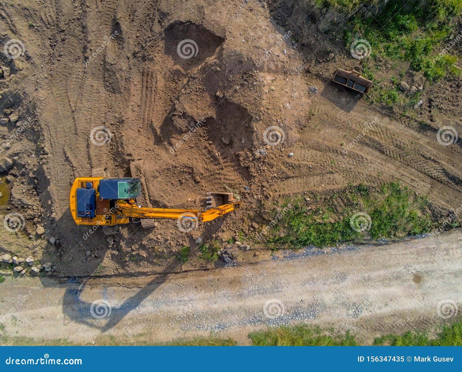 Aerial Top View on a Construction Site. Stock Image - Image of ground ...