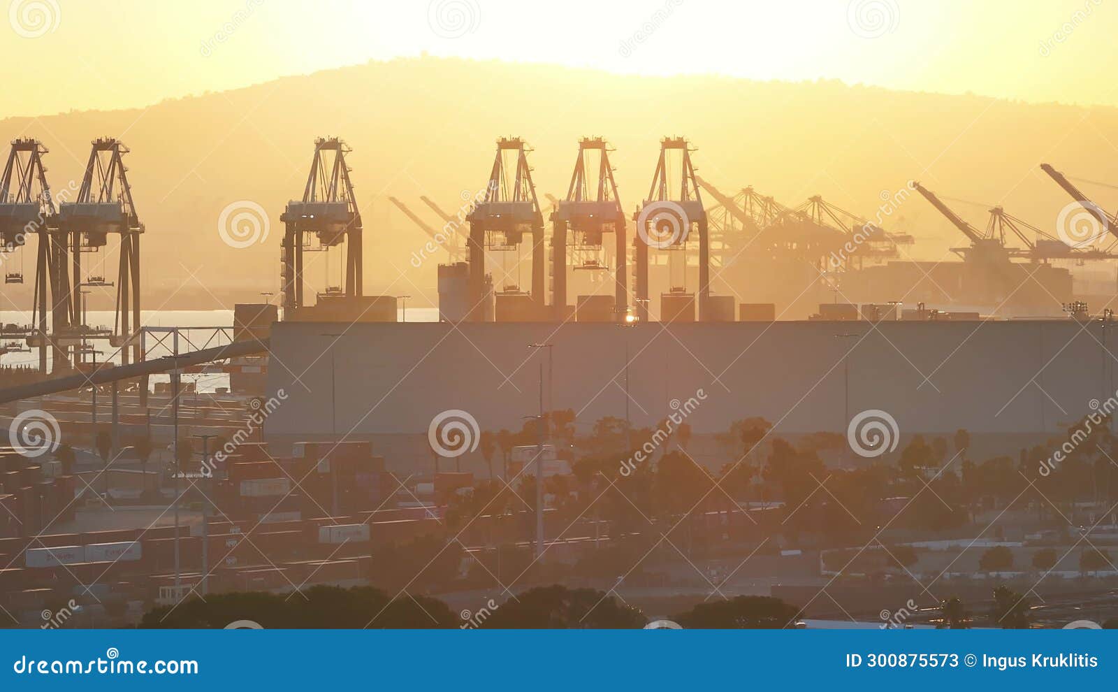 Aerial Top View of Container Ship Loading and Unloading, Cargo ...