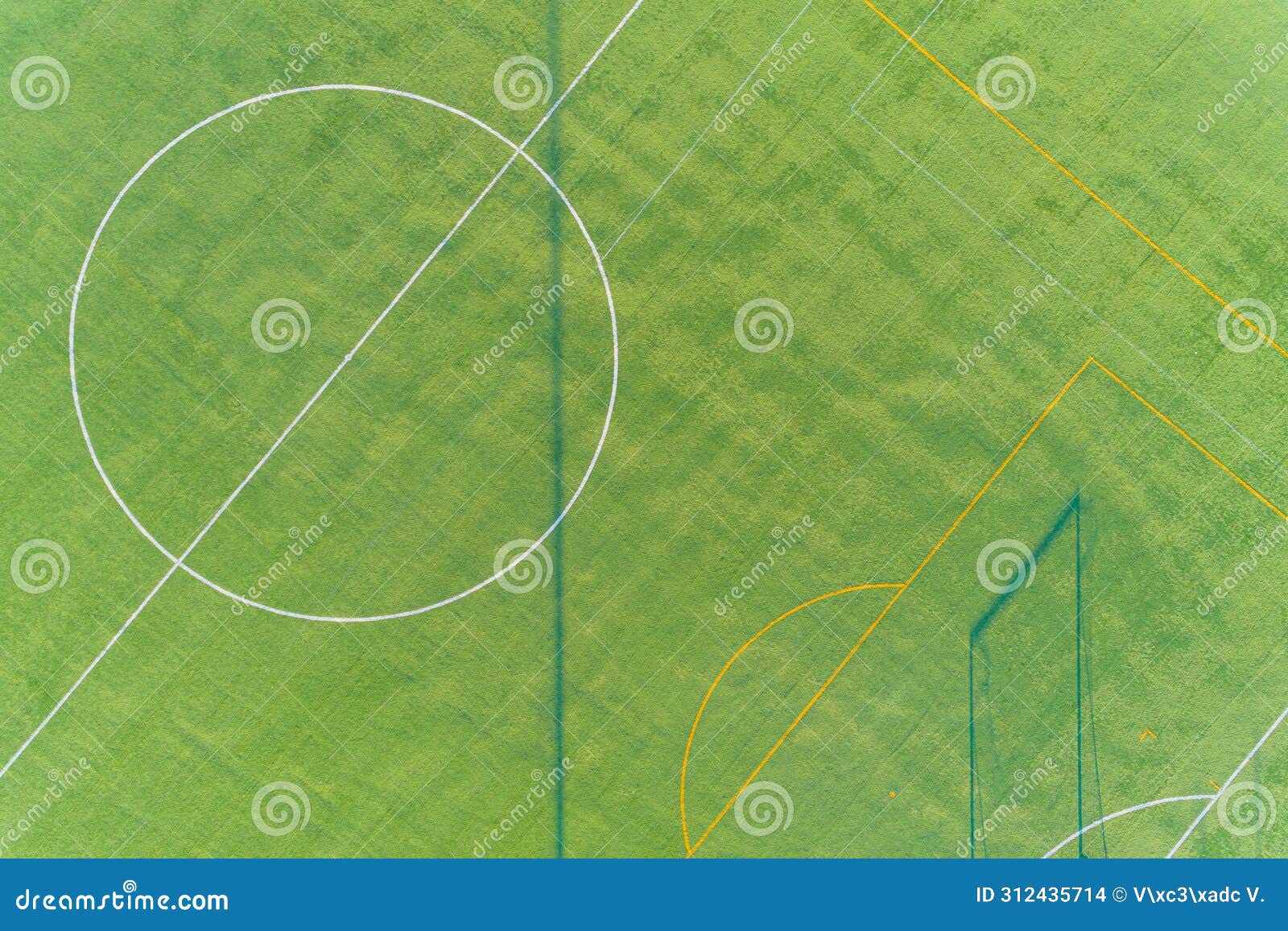 Aerial Overhead View with Drone of a Soccer Field Stock Photo - Image ...
