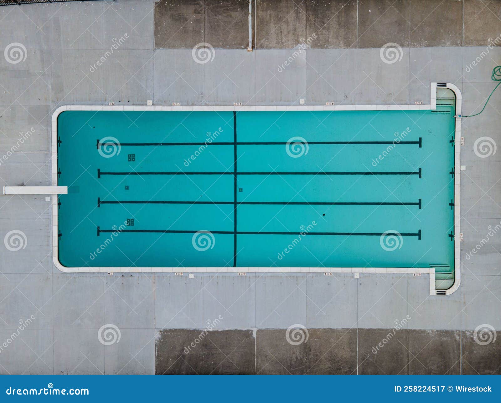 Aerial Top View of an Empty Swimming Pool Stock Image - Image of resort ...