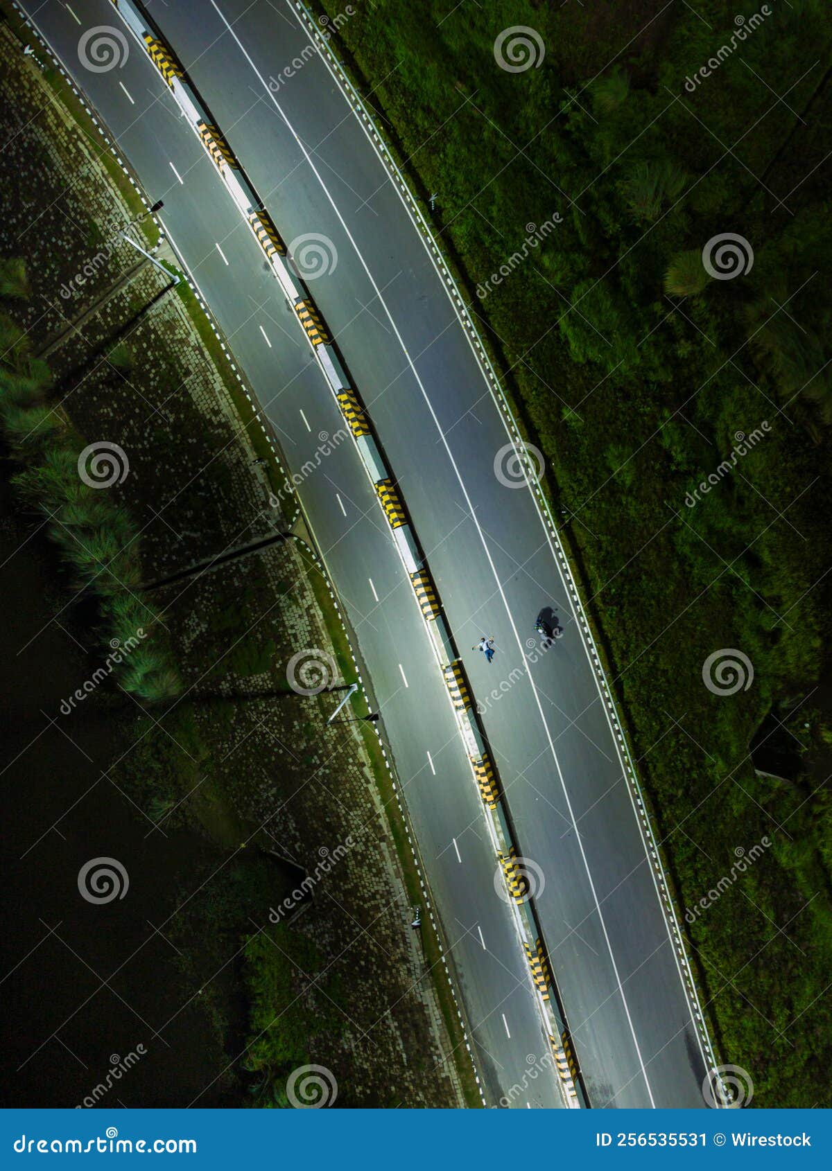 Aerial Top View of a Highway at Night Stock Image - Image of urban ...