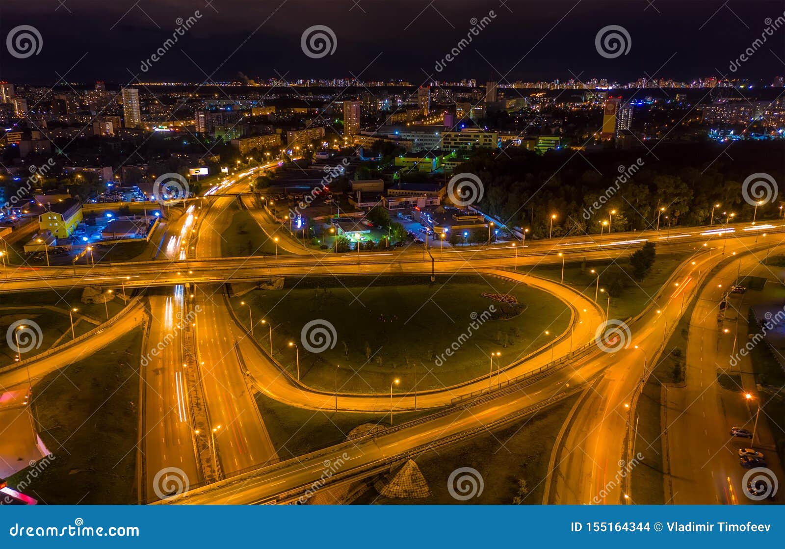 Aerial Top View Interchange of a City, Expressway is an Important ...