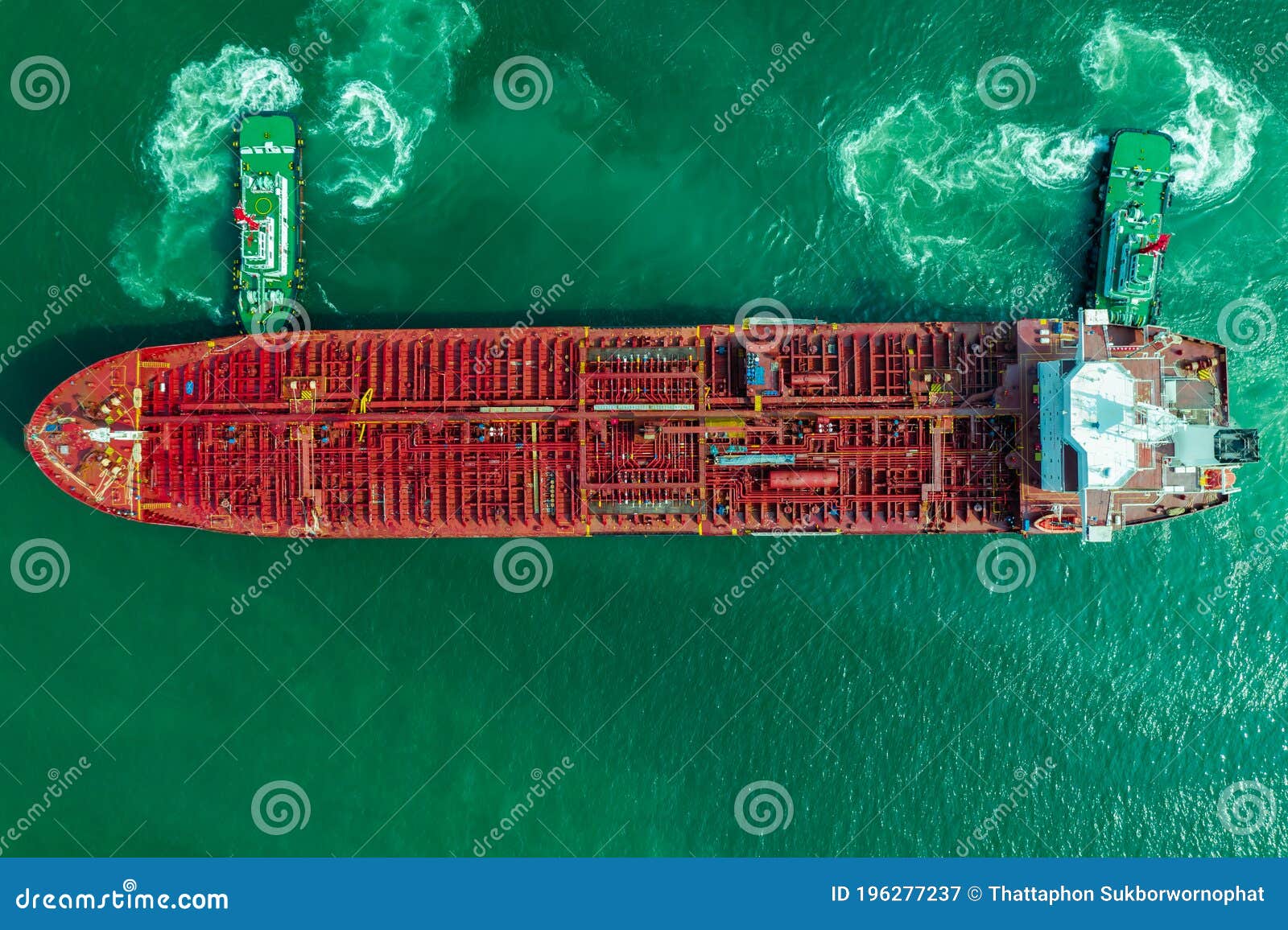 Aerial Top View of Oil Tanker Ship, Red Oil Tanker Ship on Yhe Green ... Aerial Top View of Oil Tanker Ship, Red Oil Tanker Ship on Yhe Green ...