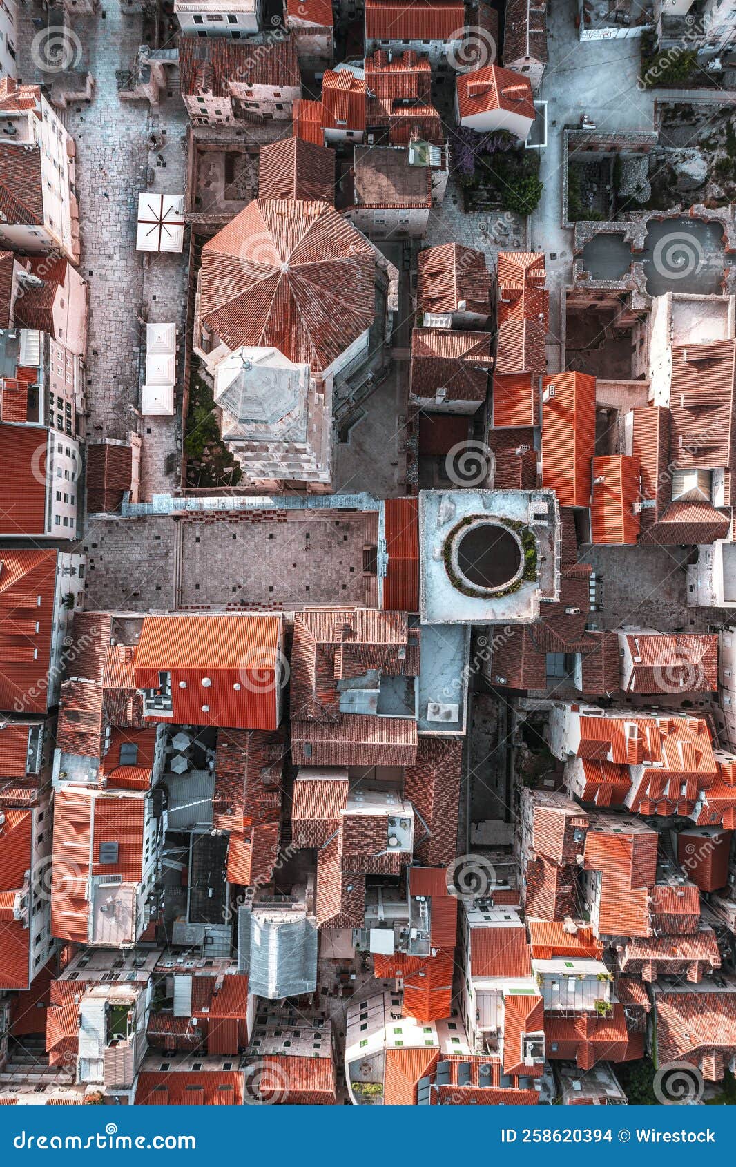 Aerial Top View of the Red-roofed Buildings Stock Photo - Image of ...