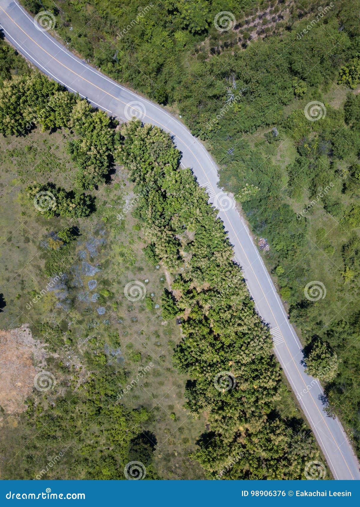 Aerial Top View Top View of the Road Stock Photo - Image of foliage ...