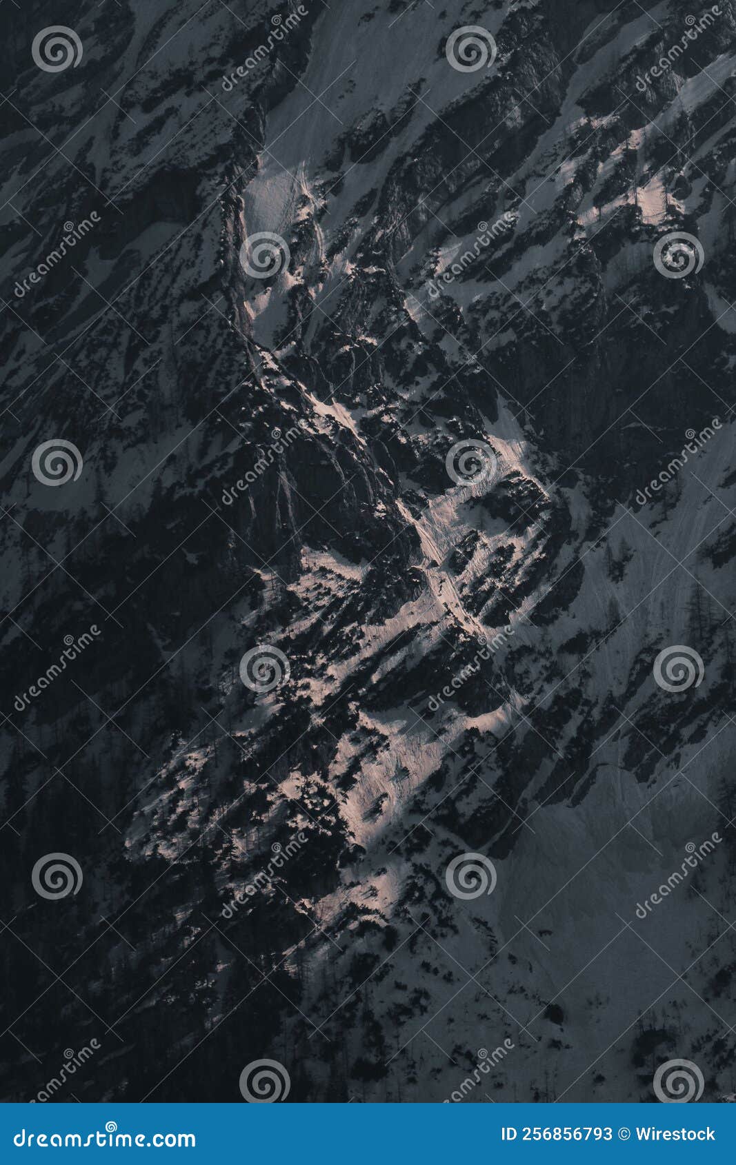 Aerial Top View of Snowy Mountain Peaks Stock Image - Image of sport ...