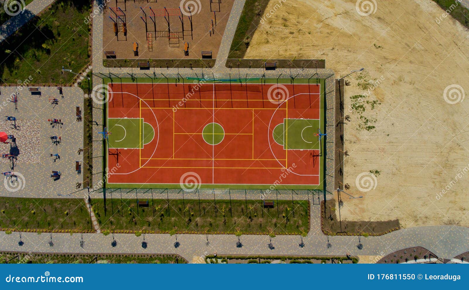 Aerial Top View of the Stadium. Stock Photo - Image of grass, europe ...