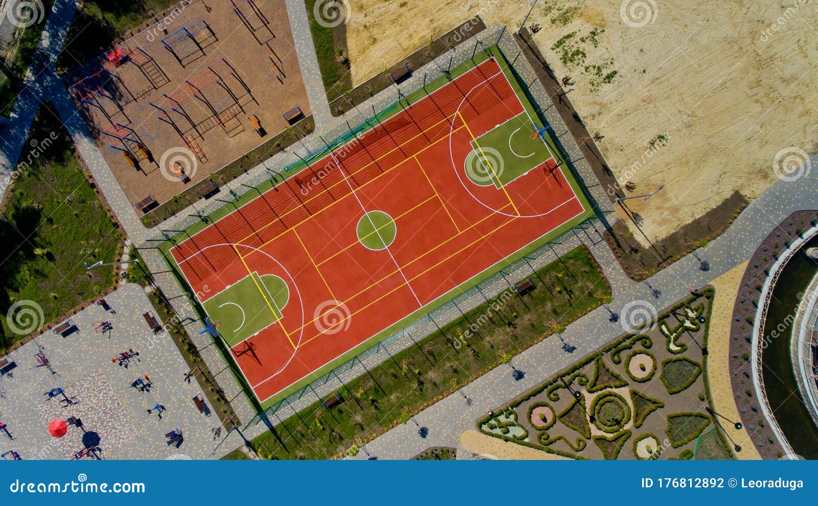 Aerial Top View of the Stadium. Stock Photo - Image of nature, color ...