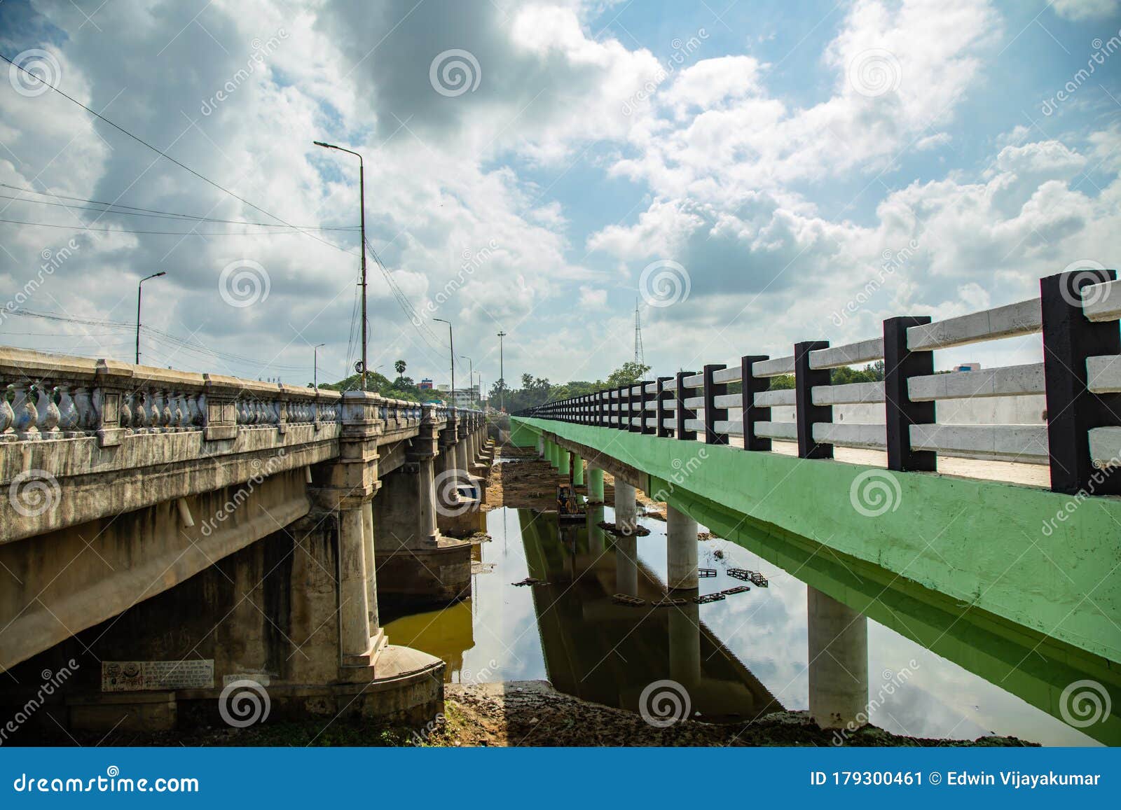 Aerial Top View Sunset River Bridge Stock Image - Image of cityscape ...
