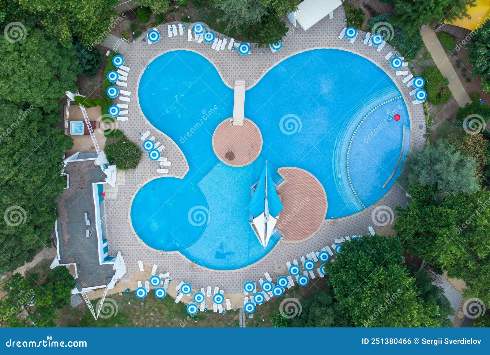 Aerial View on Swimming Pool in Hotel Stock Photo - Image of recreation ...