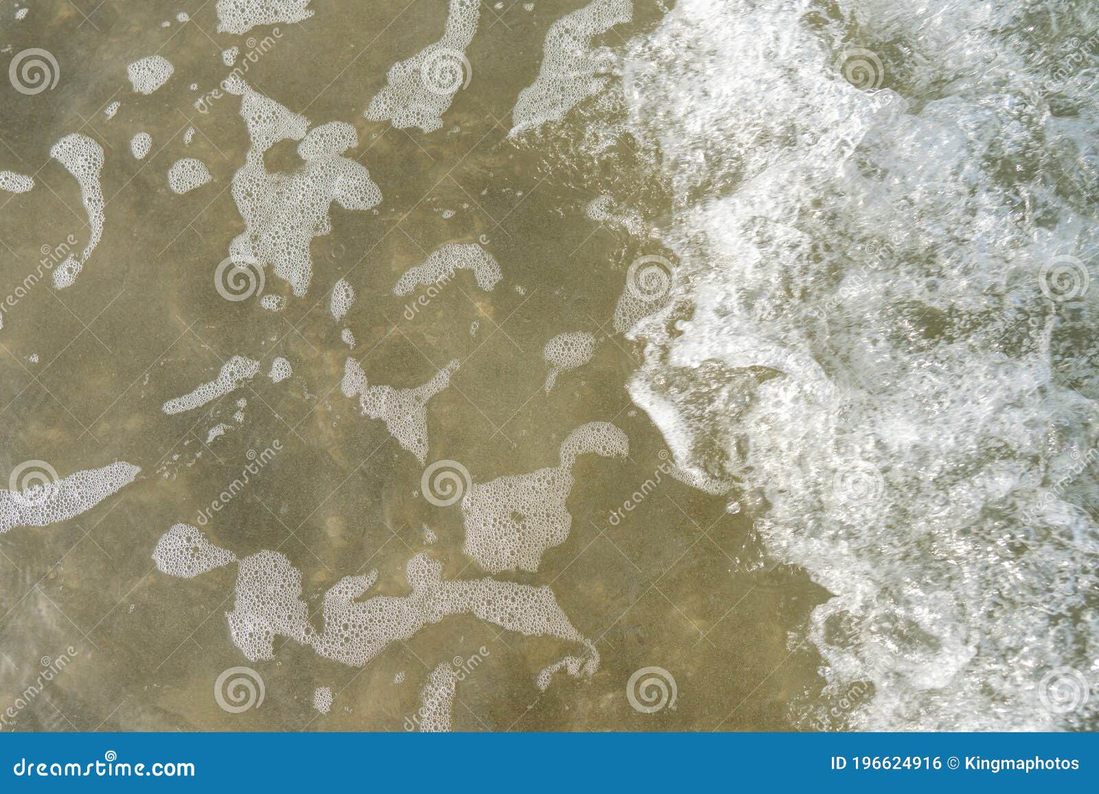 Aerial Top View of White Waves and Water Tide Coming in at the Beach ...