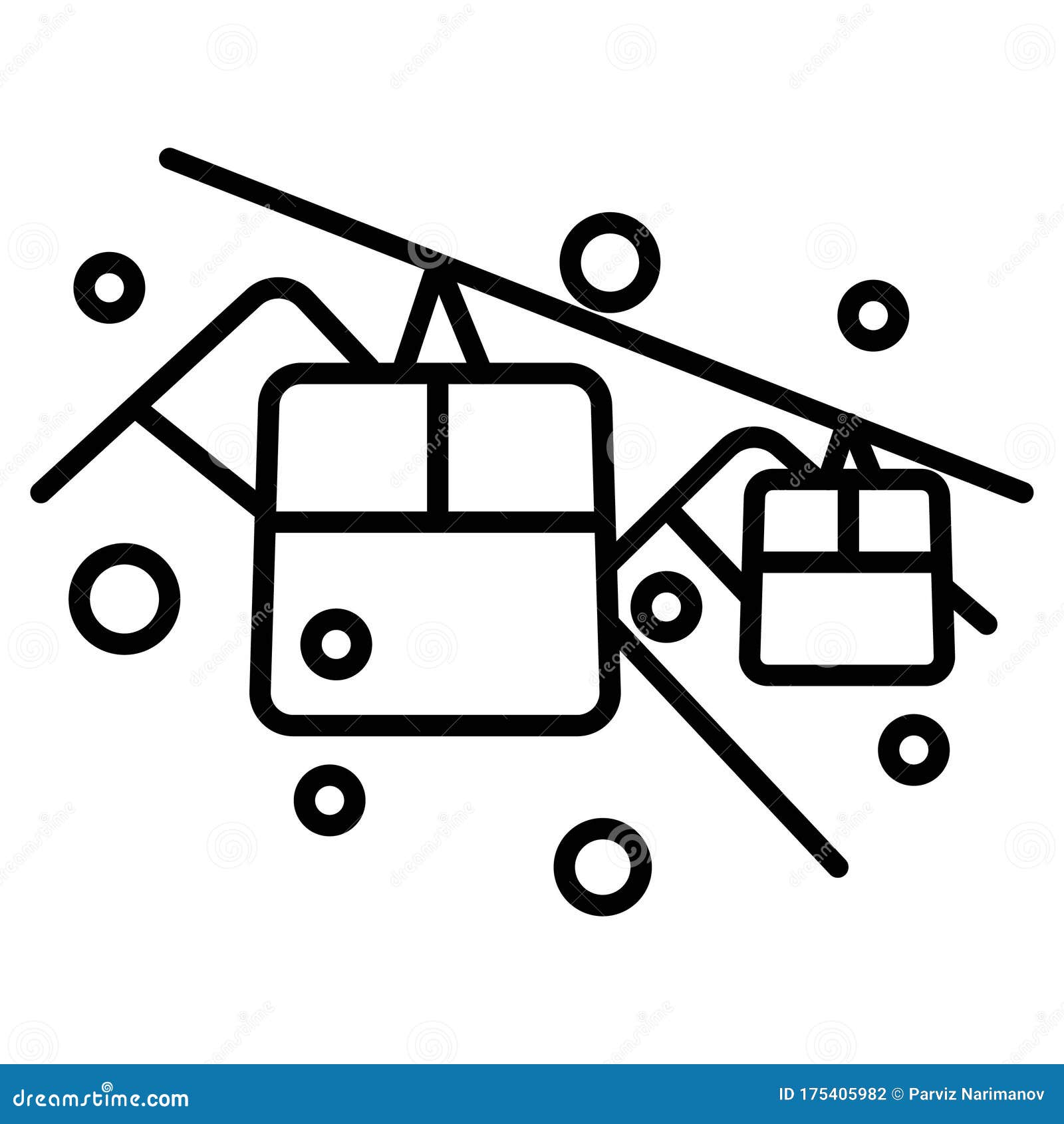 Aerial Tramway Icon Black Line Art Vector Logo Set | CartoonDealer.com ...