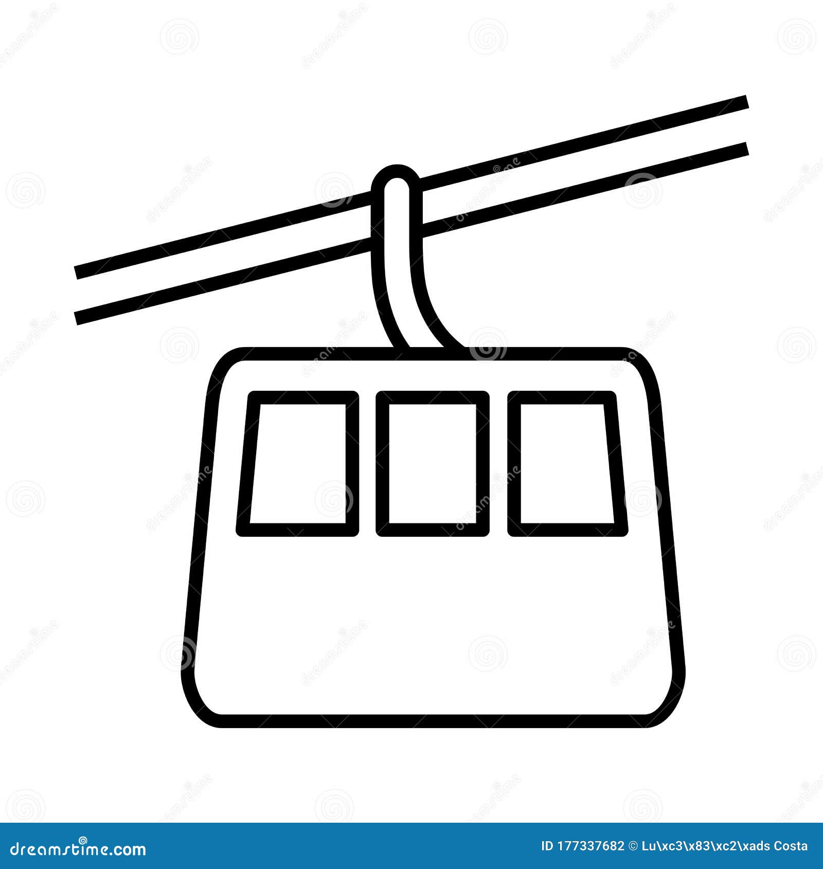 Aerial Tramway Icon Black Line Art Vector Logo Set | CartoonDealer.com ...