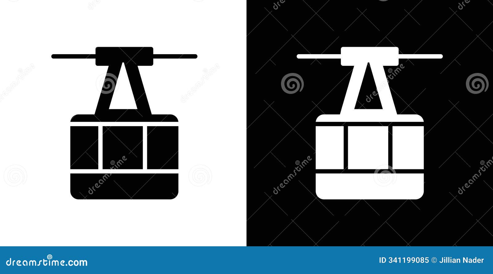 Aerial Tramway Icon Black Line Art Vector Logo Set | CartoonDealer.com ...